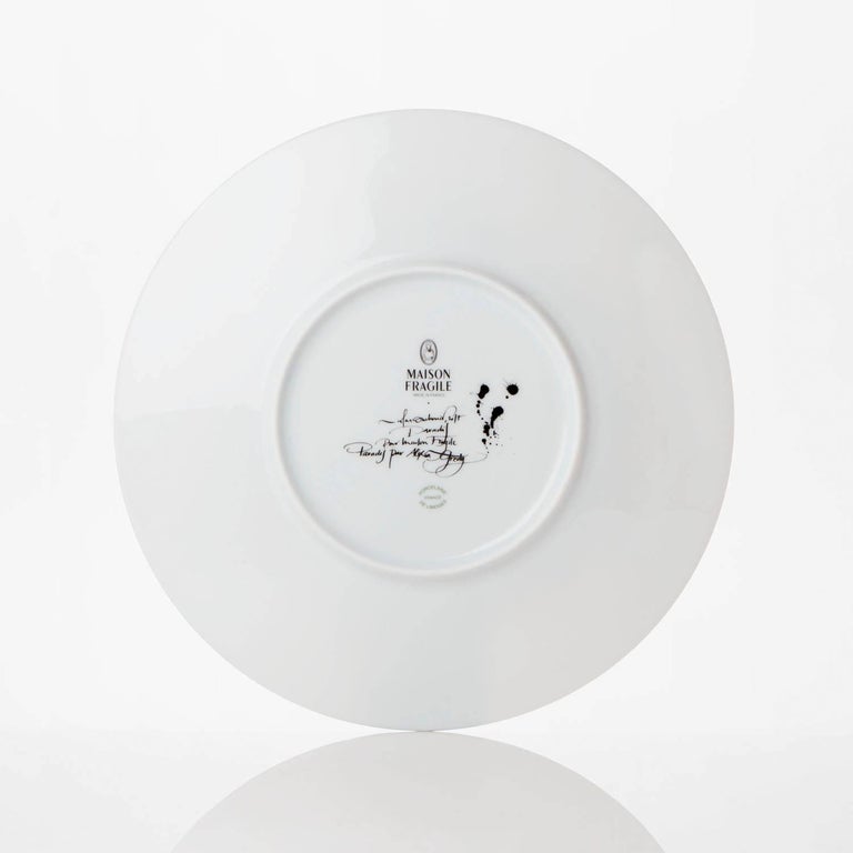 Box of 2 Dinner Porcelain Plates without gold Collection Rue de Paradis ...