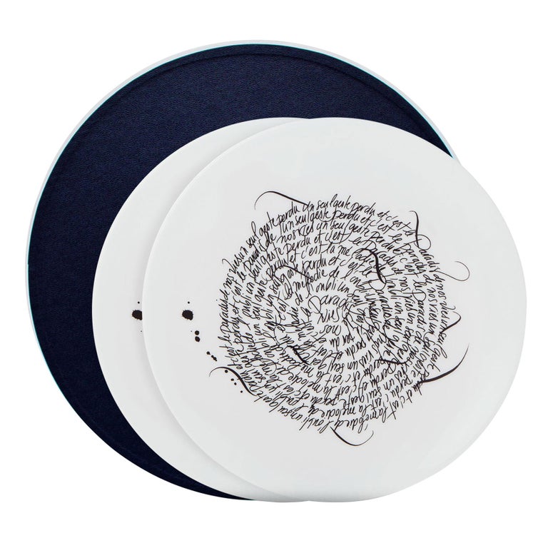 Box of 2 Dinner Porcelain Plates without gold Collection Rue de Paradis ...