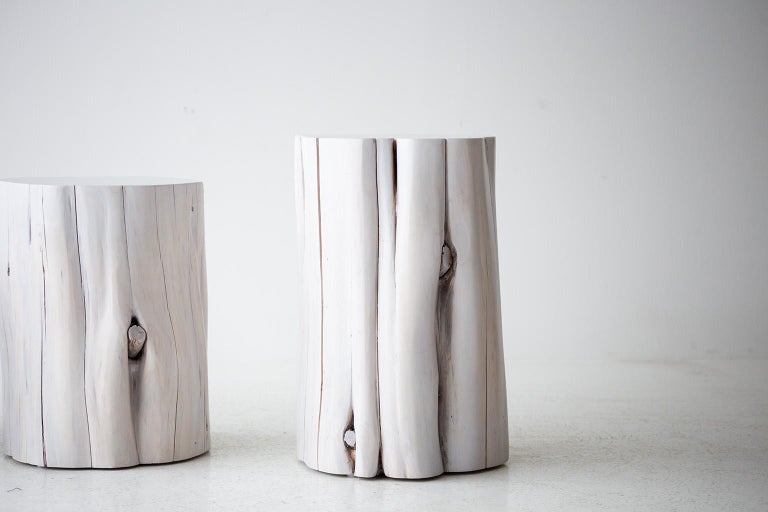 Modern Side Table / 13” Diameter White Stump For Sale at 1stDibs
