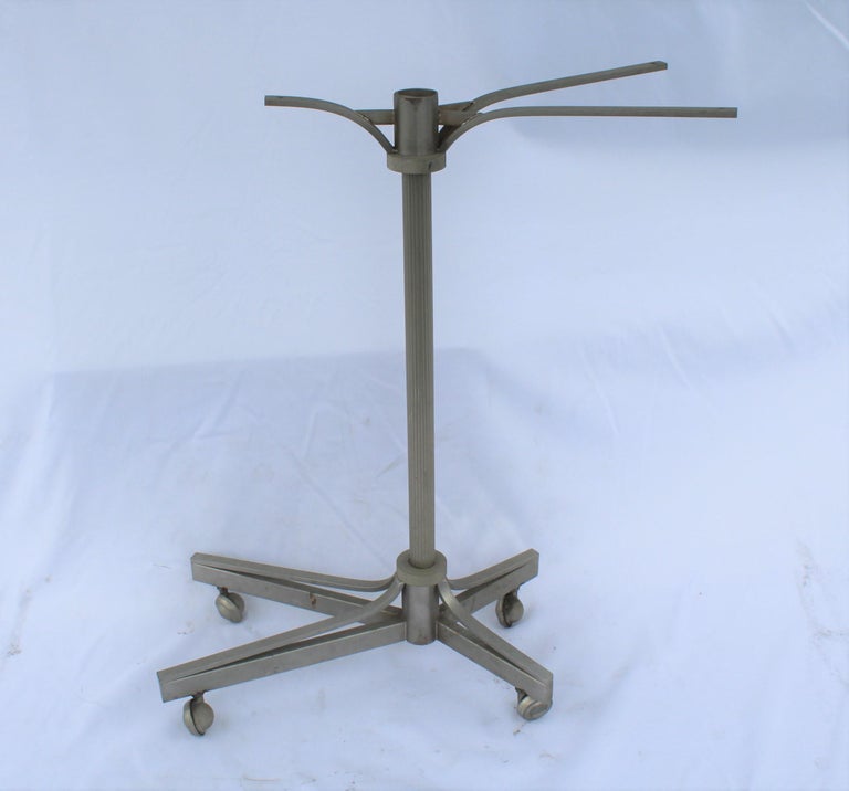 Modern Side Table Base, Satin Nickel Finish, Small Wheel Casters, No ...