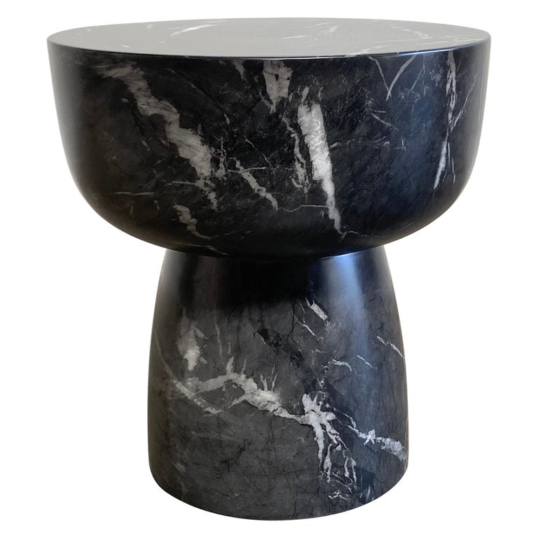 Modern Side Table in Marble Finish at 1stDibs
