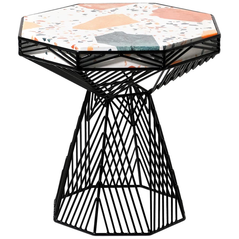 Modern Side Table, Terrazzo Wire Table in Black, Switch Table For Sale ...