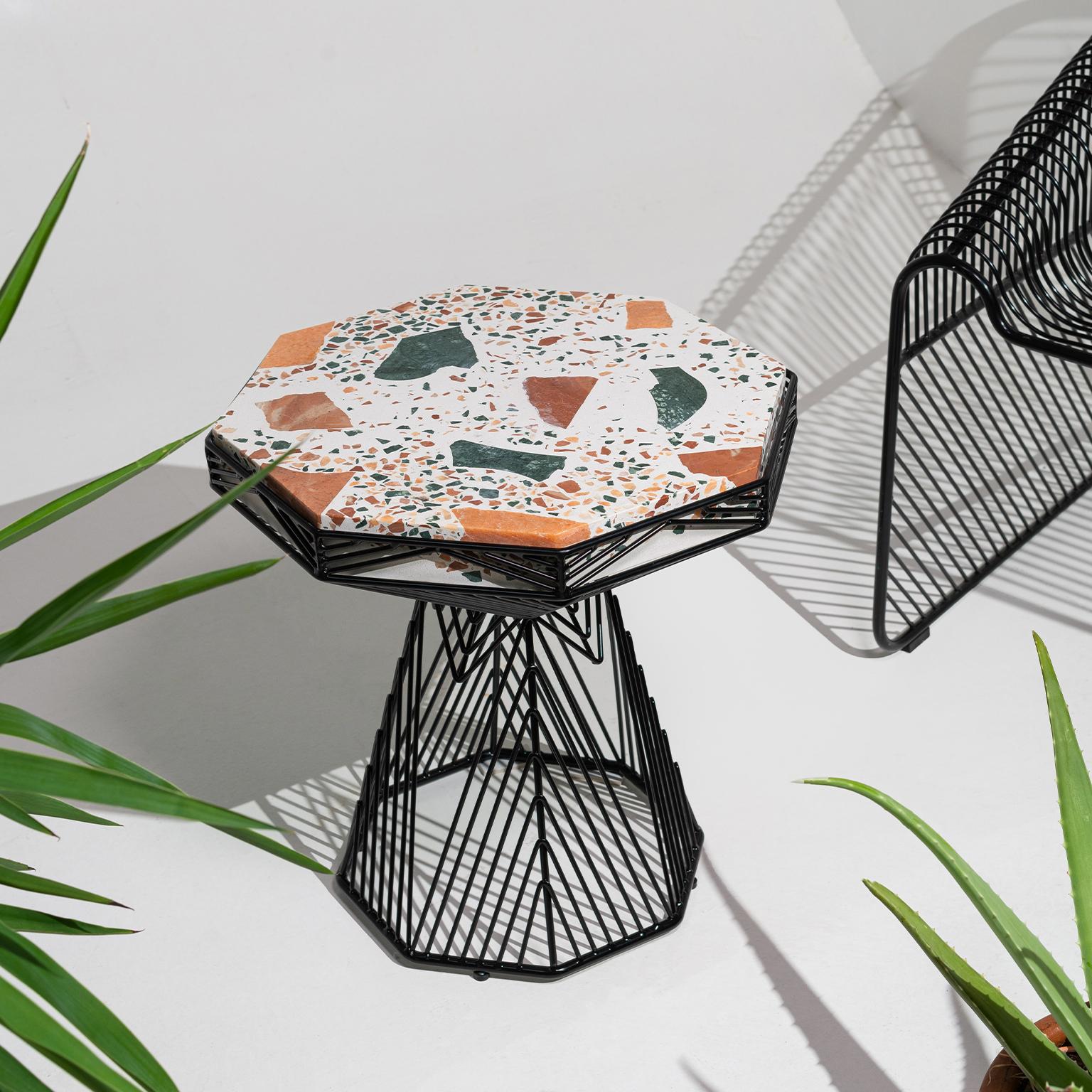 Modern Side Table, Terrazzo Wire Table in Copper, Switch Table For Sale ...