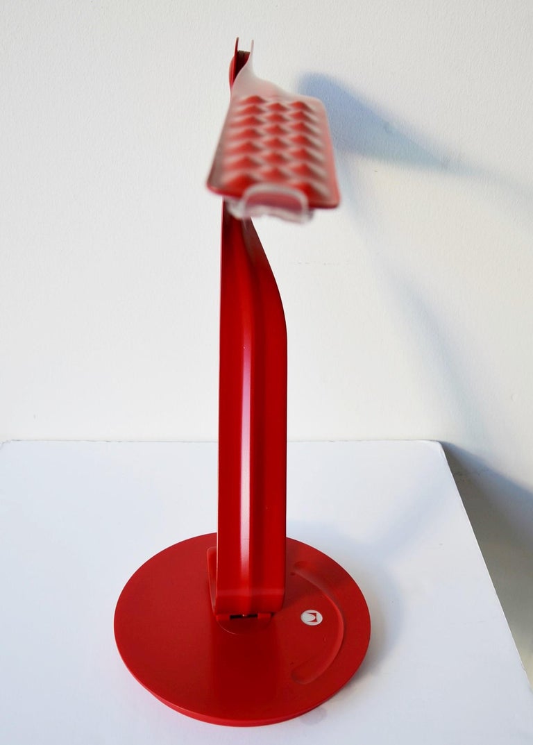 Modern Signed Herman Miller Red and Black "Leaf" LED Desk Lamp by Yves ...