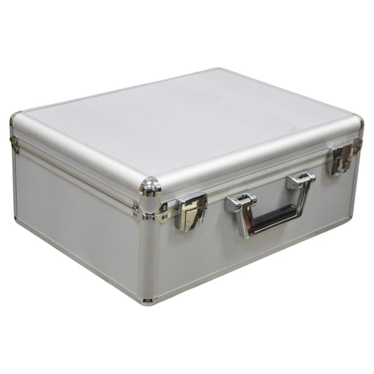 Modern Silver Aluminum Metal Storage Box Briefcase Carry Bag For Sale ...