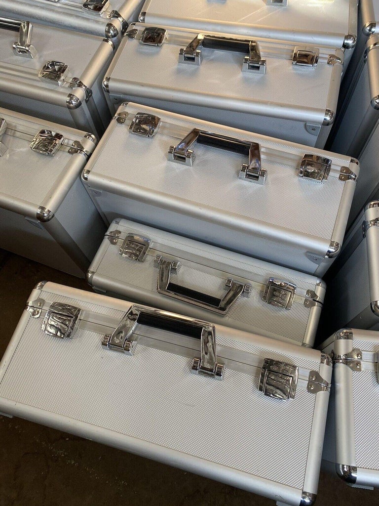 Modern Silver Aluminum Metal Storage Box Briefcase Carry Bag For Sale ...