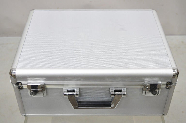 Modern Silver Aluminum Metal Storage Box Briefcase Carry Bag For Sale ...