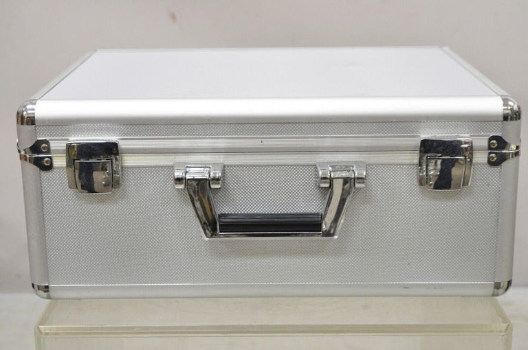 Modern Silver Aluminum Metal Storage Box Briefcase Carry Bag For Sale ...
