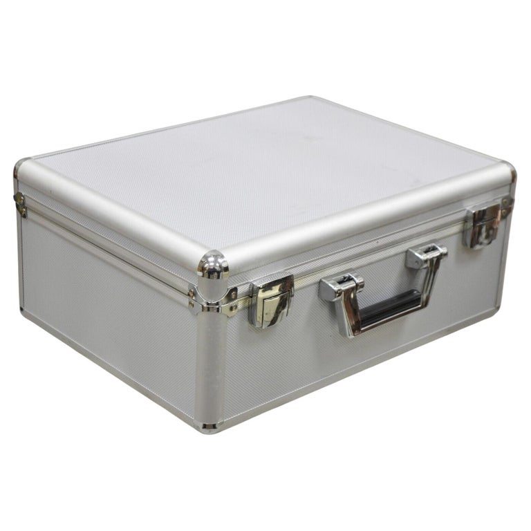Modern Silver Aluminum Metal Storage Box Briefcase Carry Bag For Sale ...