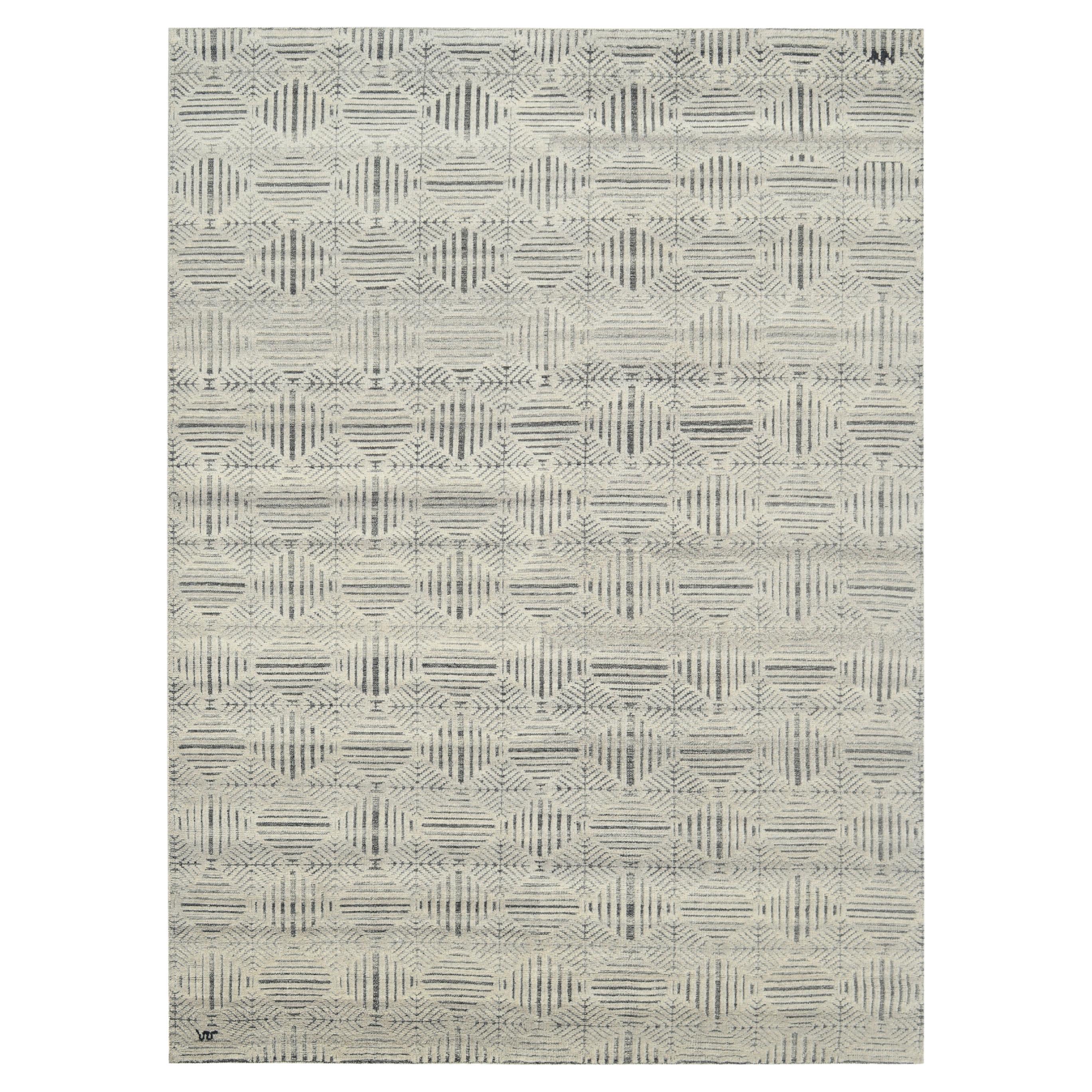 Greek Key Design High Low Rug in Gold Charcoal For Sale at 1stDibs