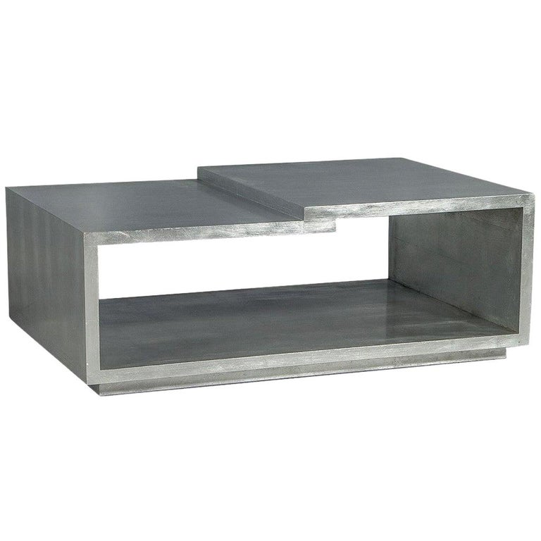 Modern Silver Leafed Cocktail Table at 1stDibs