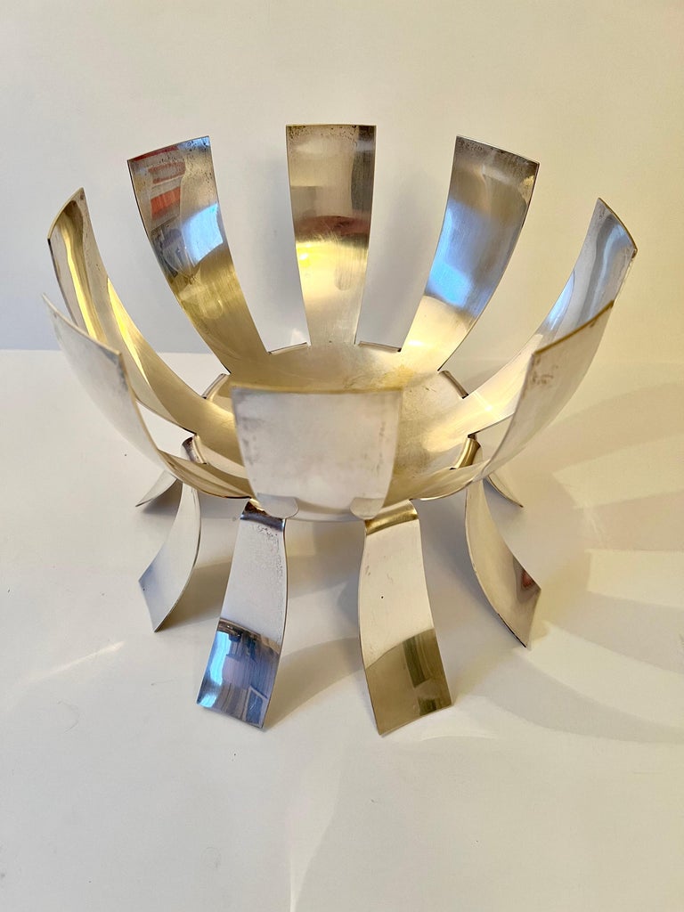 Modern Silver Plate Fruit or Decorative Bowl For Sale at 1stDibs