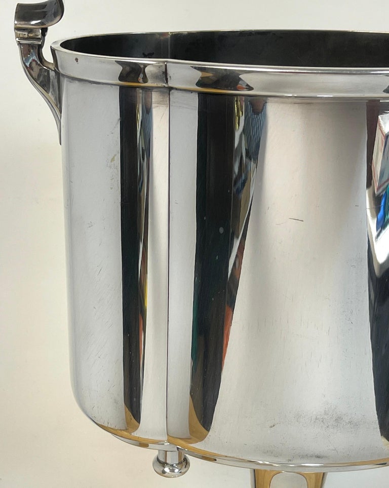 Modern Silver Plated Standing Double Champagne Bucket For Sale at 1stDibs