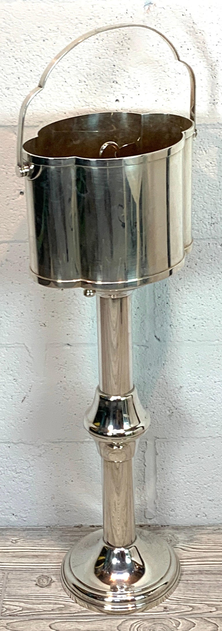 Modern Silver Plated Double Champagne Bucket and Stand at 1stDibs