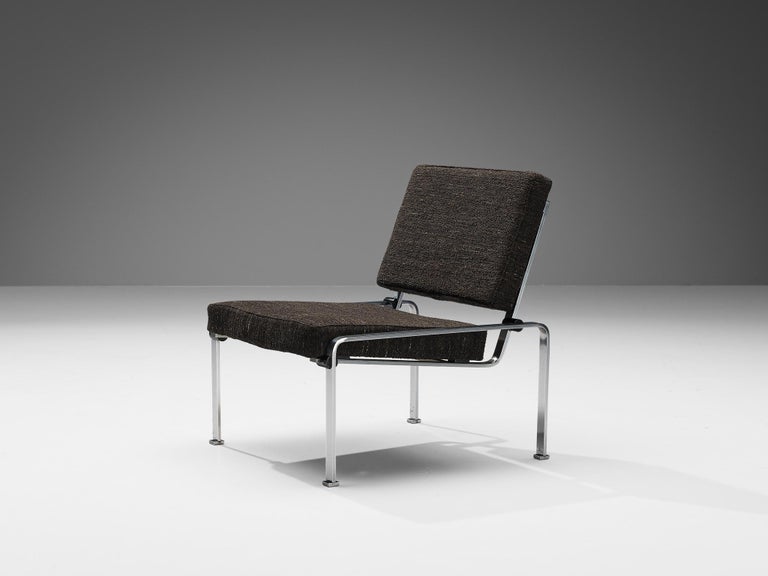 Modern Sleek Easy Chairs in Chrome-Plated Steel For Sale at 1stDibs