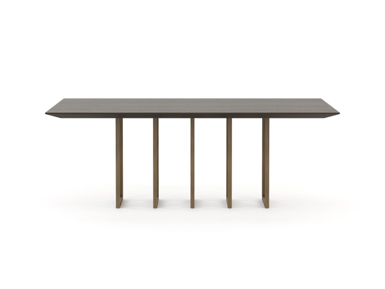 Modern Slender Dining Table Made with Walnut and Iron, Handmade by ...