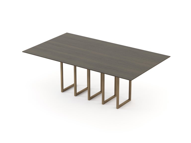 Modern Slender Dining Table Made with Walnut and Iron, Handmade by ...