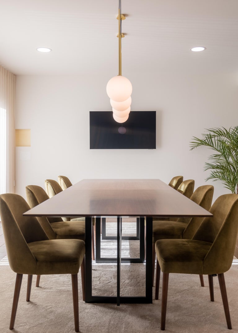 Modern Slender Dining Table Made with Walnut and Iron, Handmade by ...