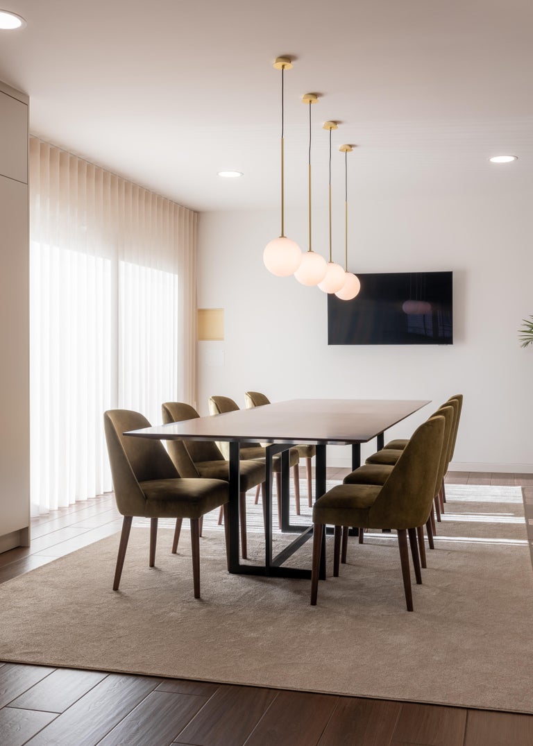 Modern Slender Dining Table Made with Walnut and Iron, Handmade by ...