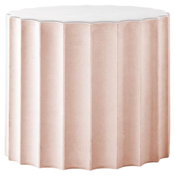 Modern Small Blush-Pink and Oxblood Ion Fluted Oval Glass and Resin ...