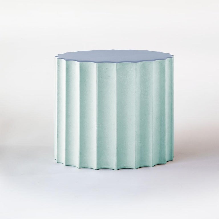 Modern Small Off-White and Oxblood ION Fluted Oval Glass and Resin Side ...