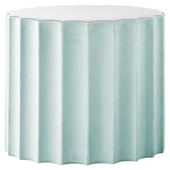 Modern Small Turquoise and Oxblood Ion Fluted Oval Glass and Resin Side ...