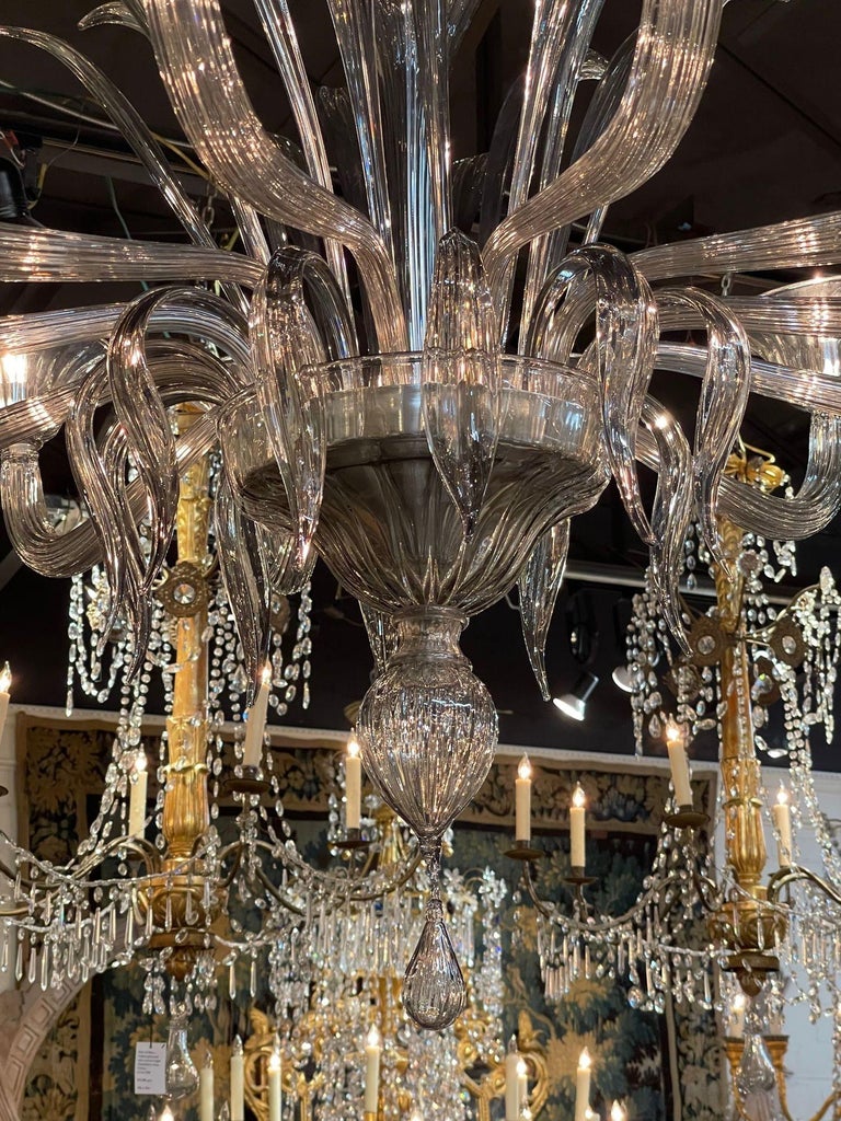 Modern Smoke Colored Murano Glass Chandelier with 12 Lights For Sale at ...