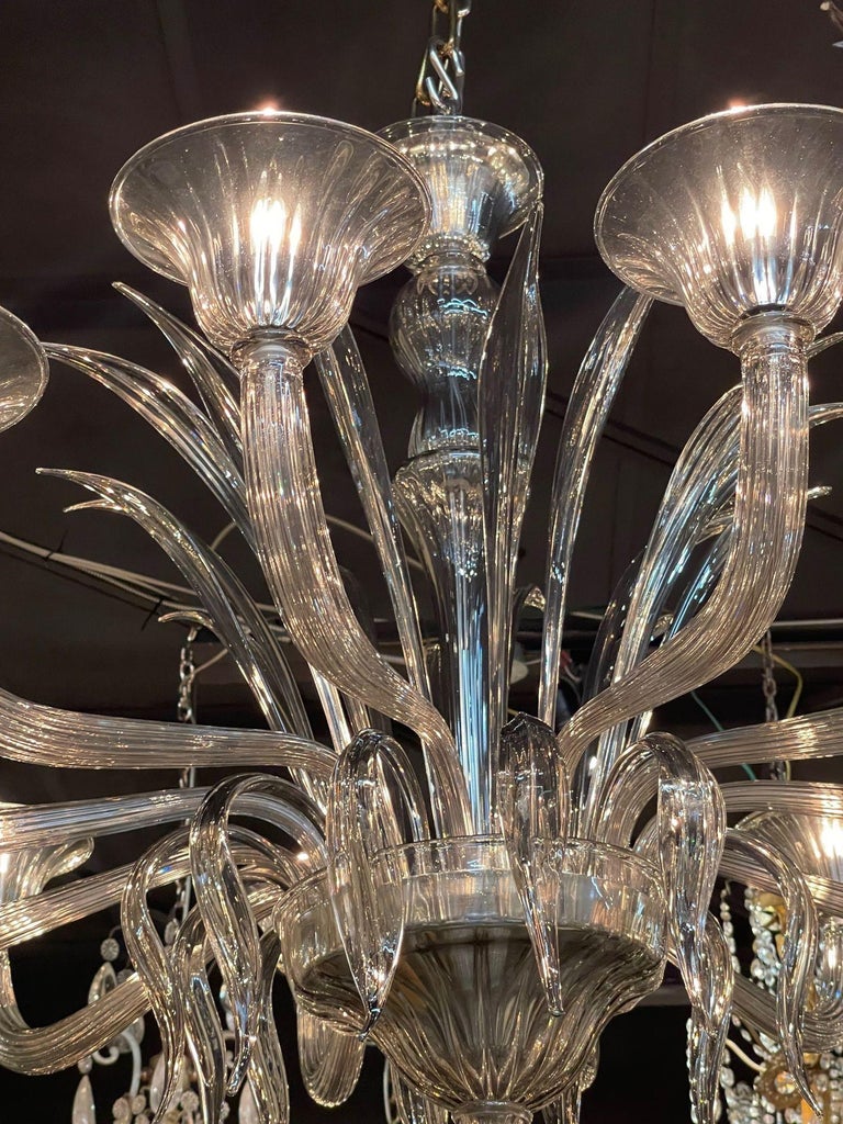 Modern Smoke Colored Murano Glass Chandelier with 12 Lights For Sale at ...