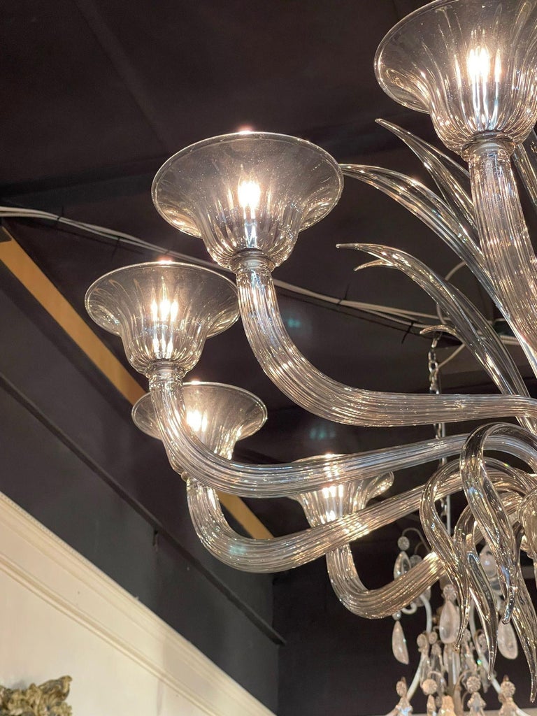 Modern Smoke Colored Murano Glass Chandelier with 12 Lights For Sale at ...