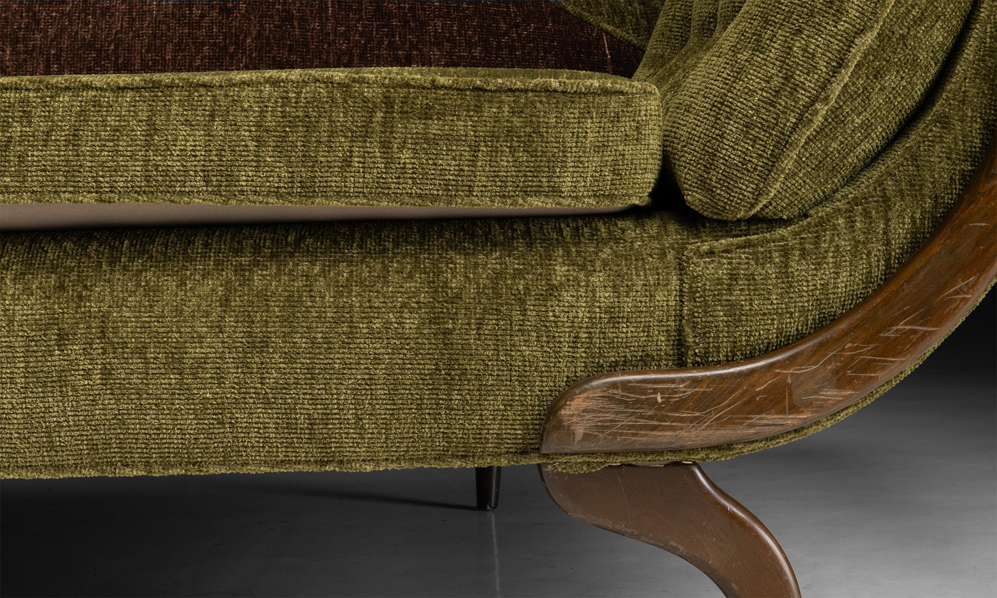 Modern Sofa in Pierre Frey Velvet, America circa 1950 For Sale at 1stDibs