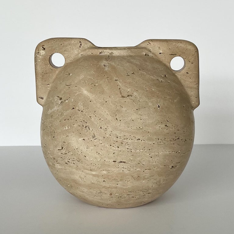 Modern Solid Travertine Vase at 1stDibs