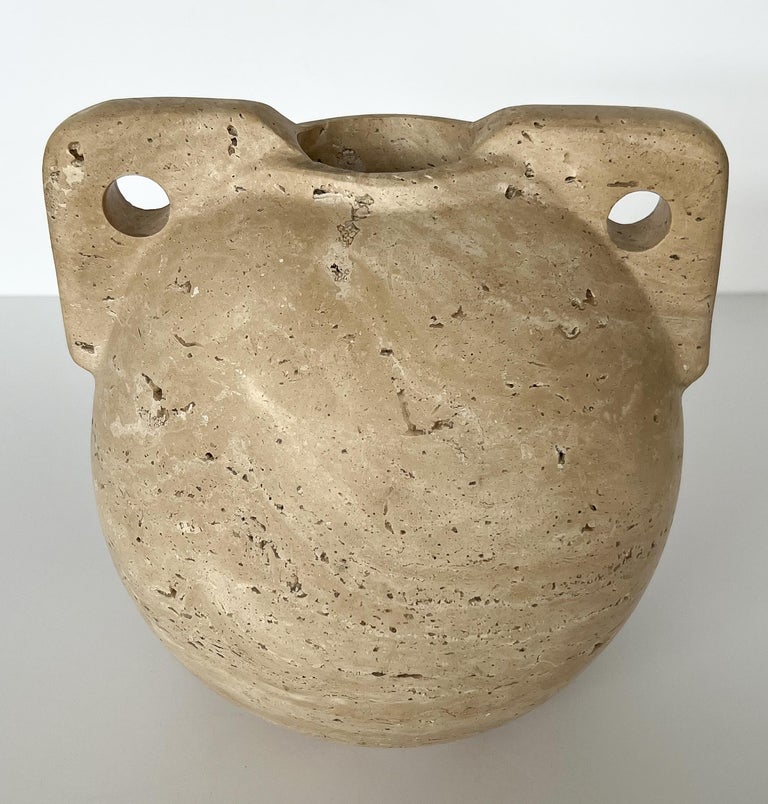 Modern Solid Travertine Vase at 1stDibs