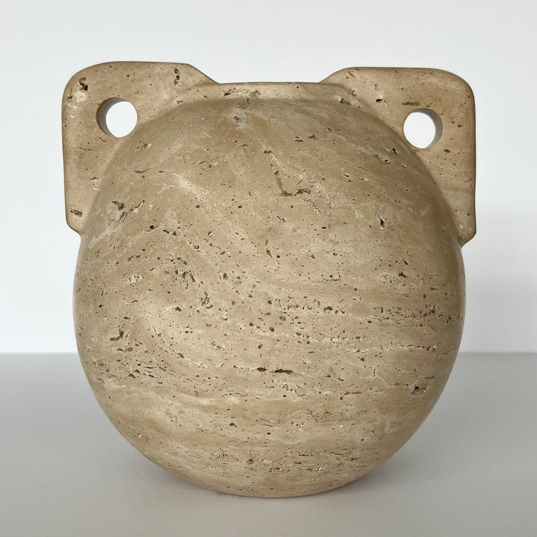 Modern Solid Travertine Vase at 1stDibs