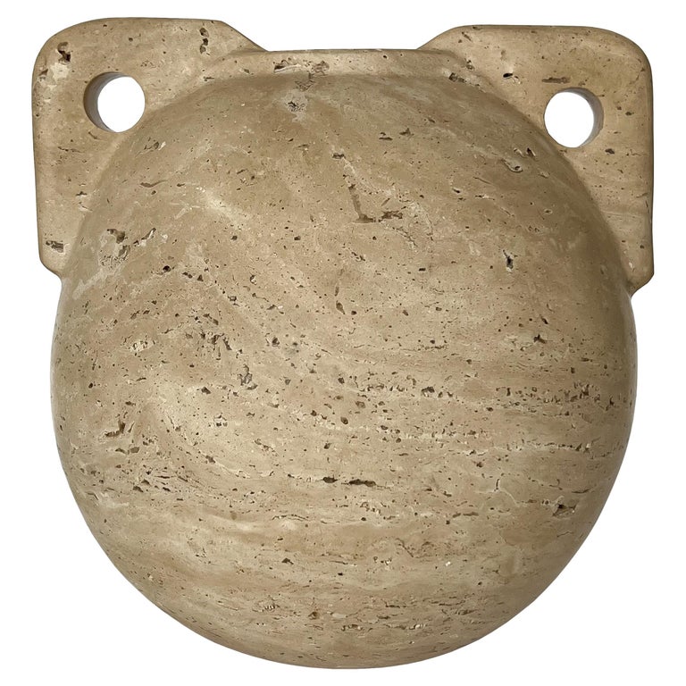 Modern Solid Travertine Vase at 1stDibs