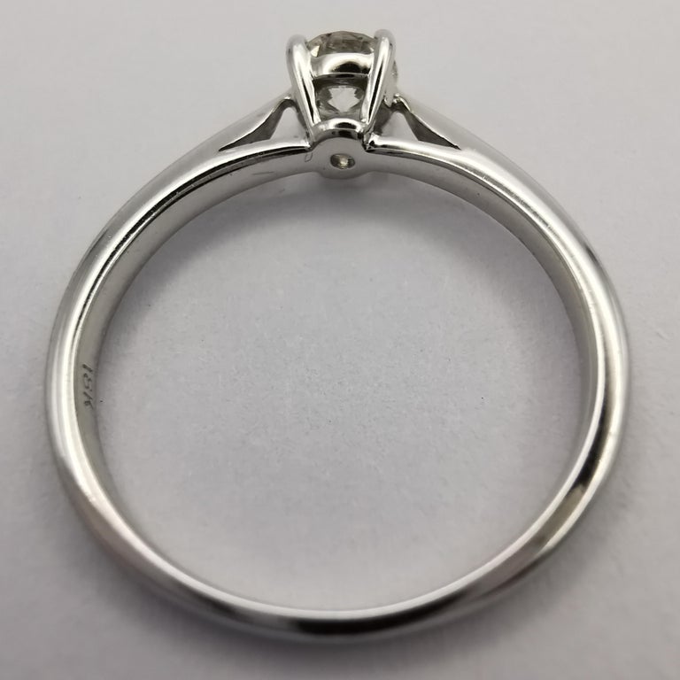 Modern Solitaire Diamond Engagement Ring in 18K White Gold For Sale at ...