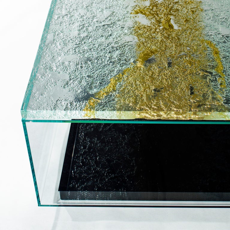 Modern Square Coffee Table Made of Murano Kind Glass, Multi-Layered ...