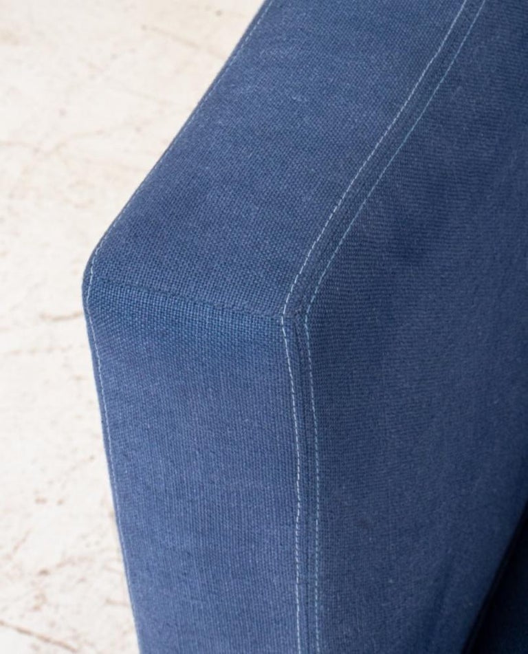 Modern Square Upholstered Arm Chairs, 2 For Sale at 1stDibs