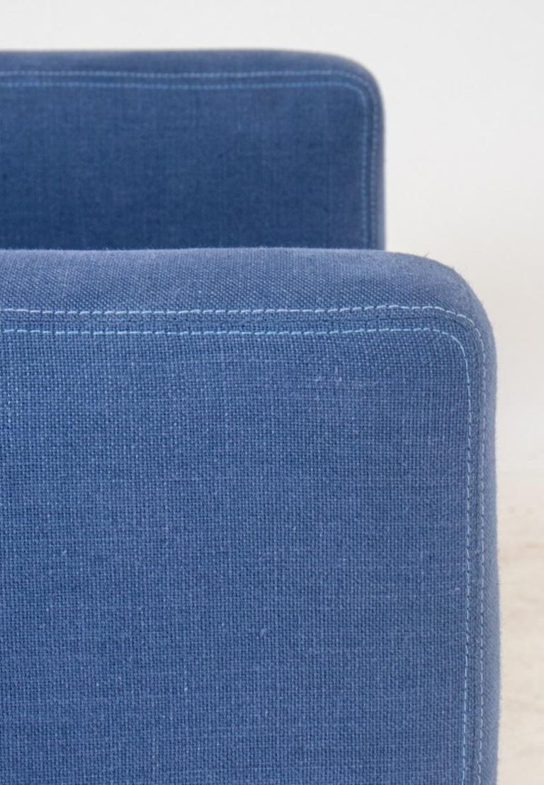 Modern Square Upholstered Arm Chairs, 2 For Sale at 1stDibs