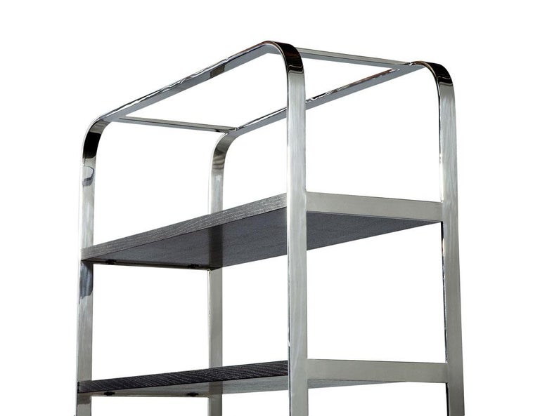Modern Stainless Steel and Oak Bookcase Étagère at 1stDibs | stainless ...