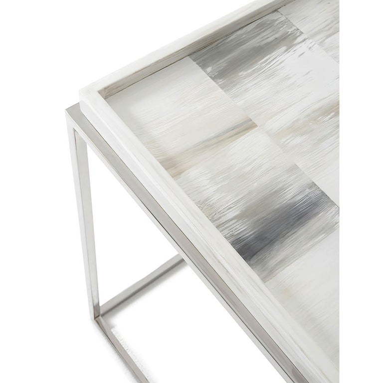 Modern Stainless Steel Base Side Table For Sale at 1stDibs
