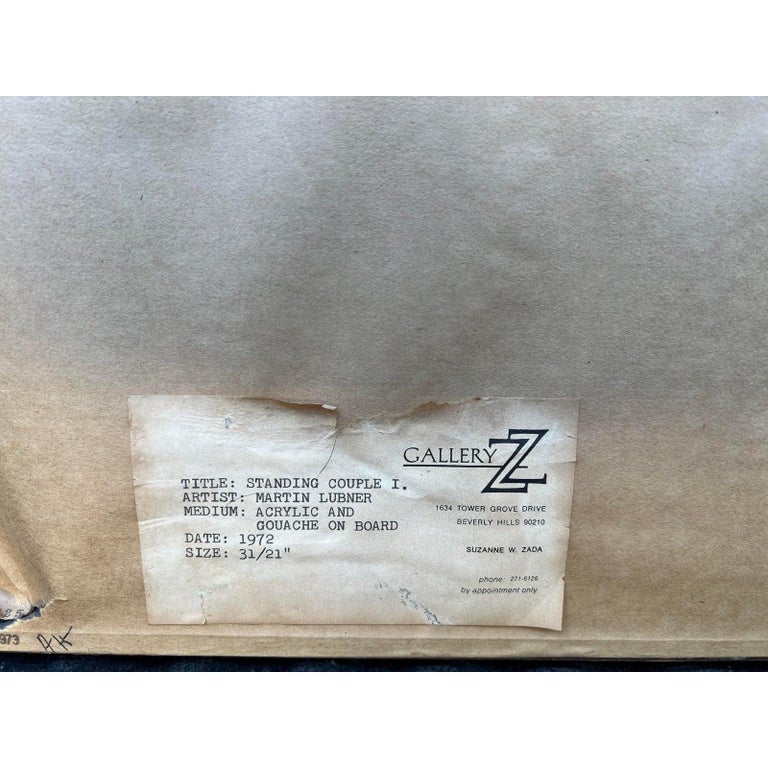 Modern “Standing Couple” Painting by Martin Lubner, 1970s For Sale at ...