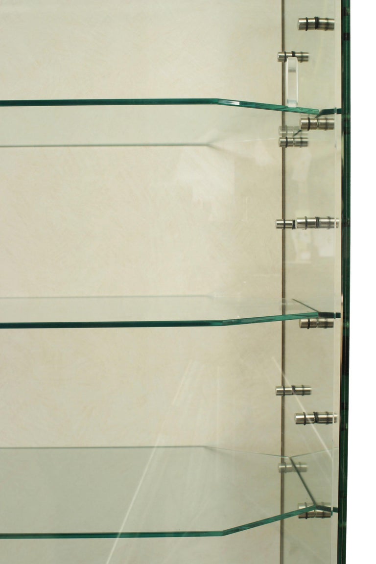 Modern Steel and Glass Showcase Cabinet For Sale at 1stDibs