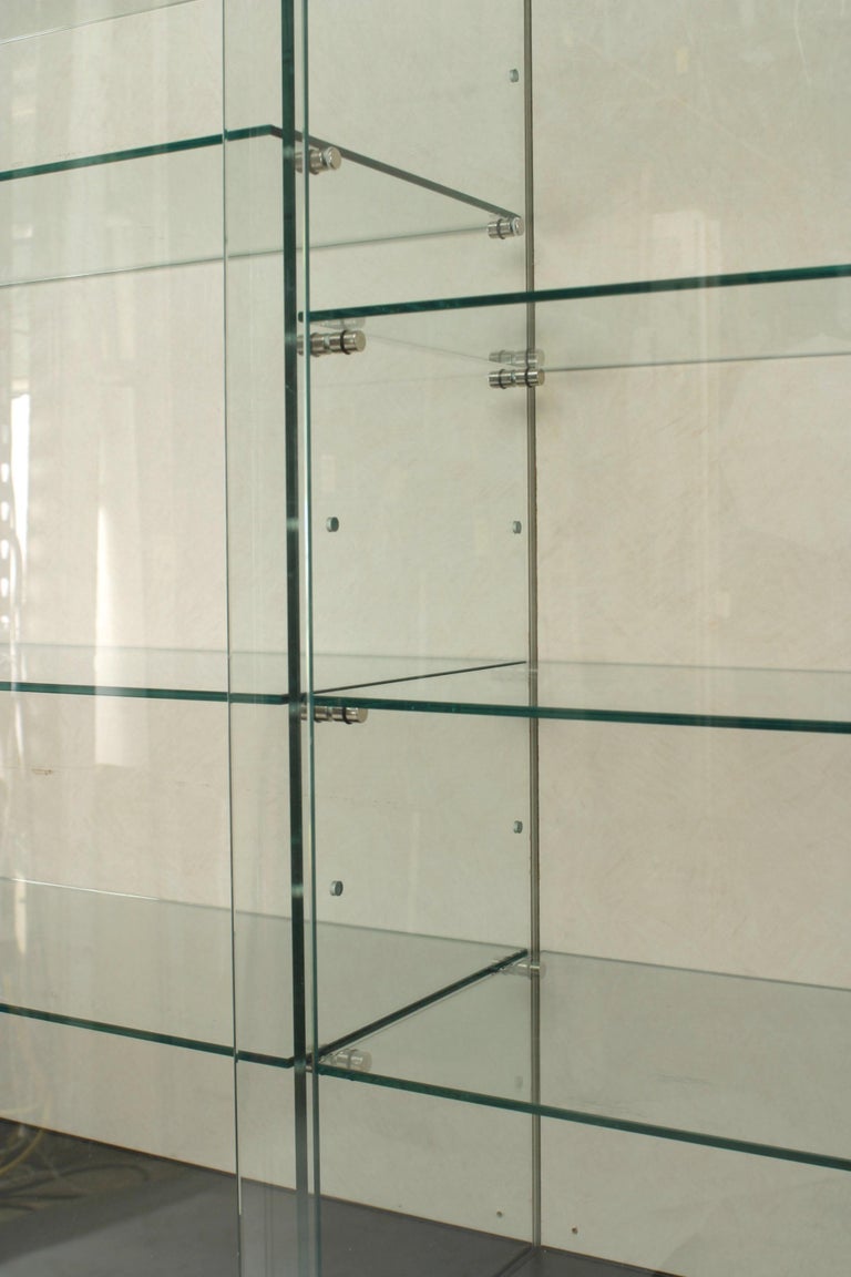 Modern Steel and Glass Showcase Cabinet For Sale at 1stDibs