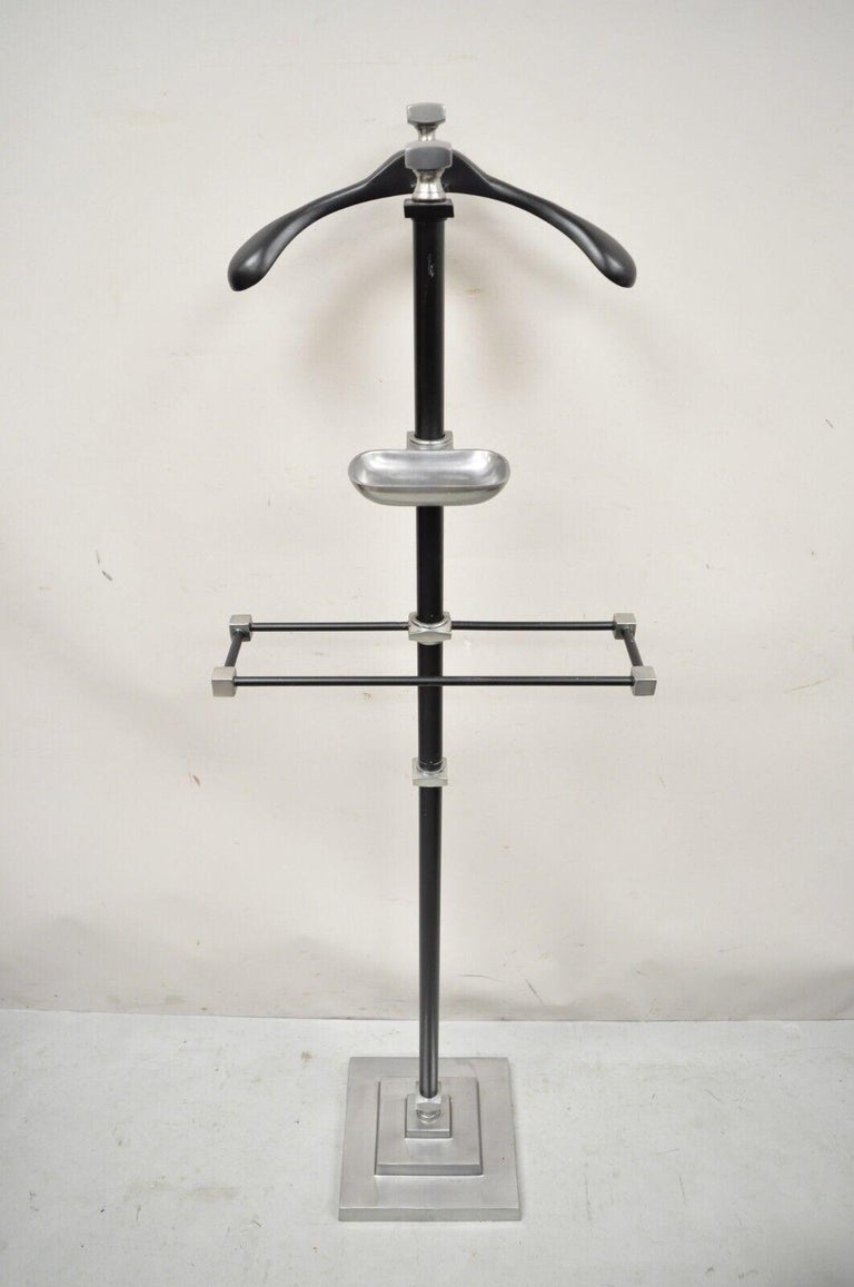 Modern Steel Metal Art Deco Style Industrial Clothing Suit Valet Stand ...
