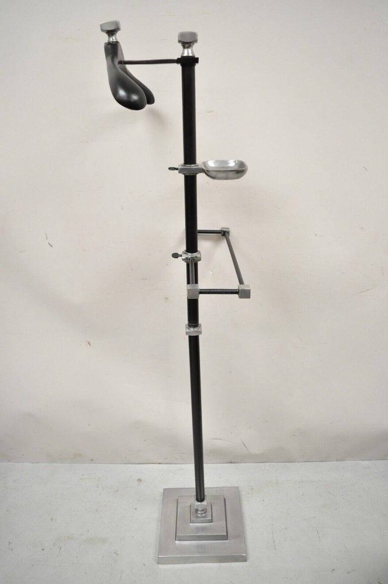 Modern Steel Metal Art Deco Style Industrial Clothing Suit Valet Stand ...