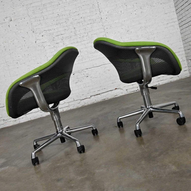 Modern Steelcase Green 5 Prong Chrome Rolling Base Coalesse Office ...