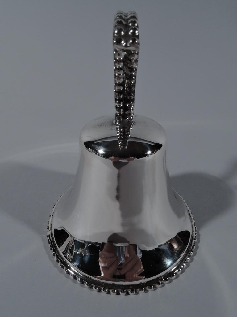 Modern Sterling Silver Bell with Bold Beading For Sale at 1stDibs