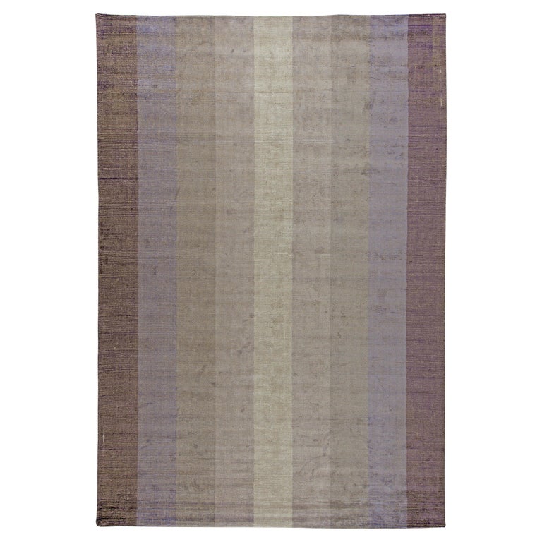 Modern Striped Valeno Grid Rug by Doris Leslie Blau For Sale at 1stDibs