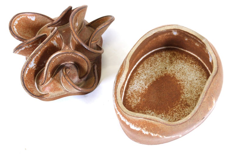 Modern Studio Pottery Freeform Lidded Box For Sale at 1stDibs