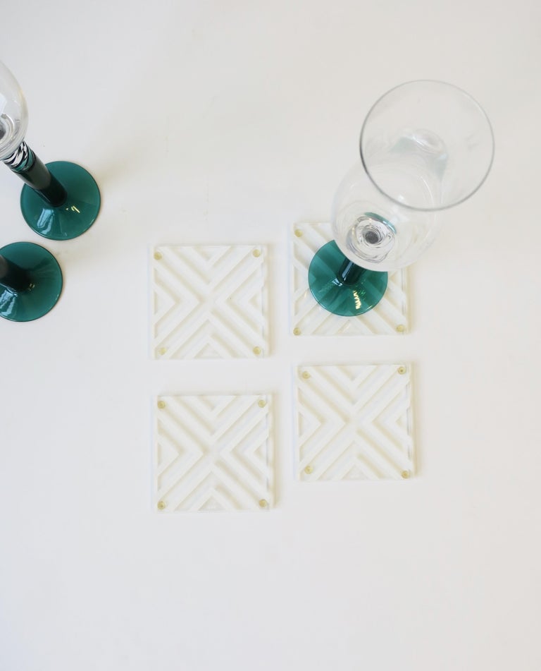 Modern Designer Acrylic Cocktail Drinks Coasters with Chevron Design ...